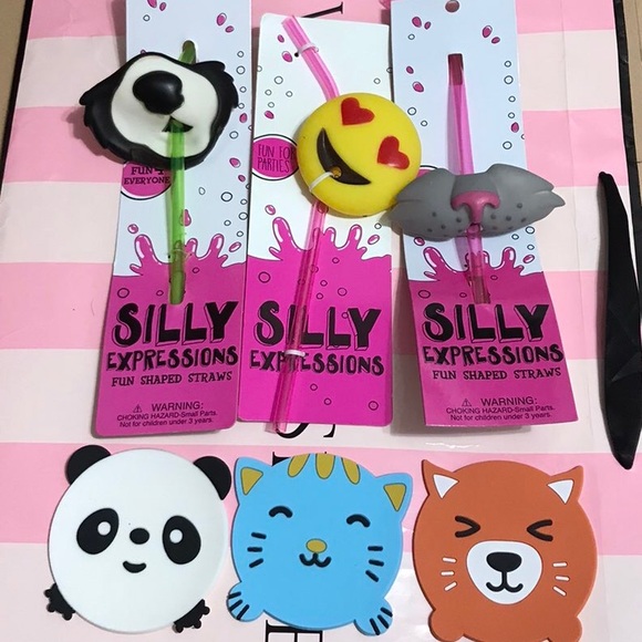 Accessories | Silly Expression Fun Shaped Straws Drinking Coffee Cup ...